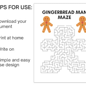 Gingerbread Man Maze, Maze Printables, Gingerbread Day Games, Printable ...