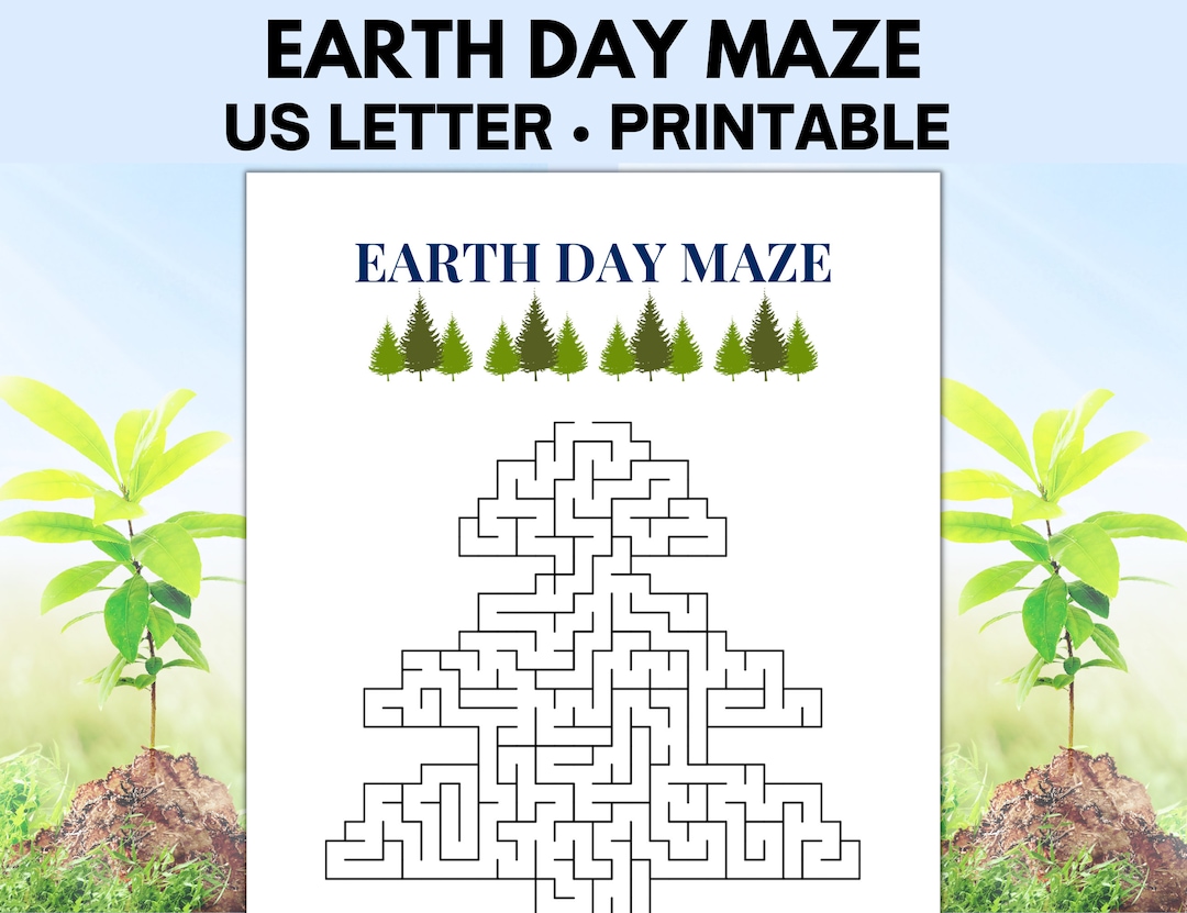 Earth Day Maze Printable Tree Maze, Earth Day Activities and Games - Etsy