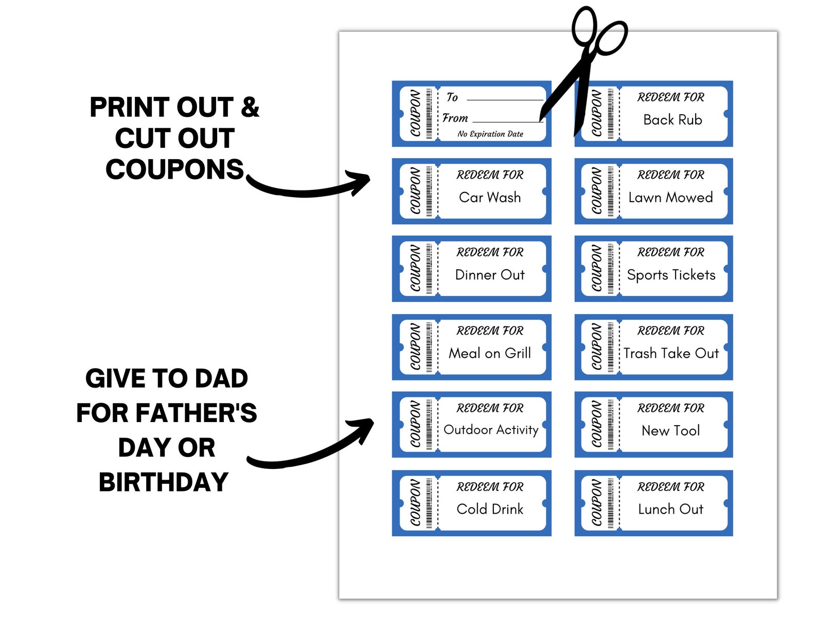 Father's Day Coupons, Father's Day Printable Craft and Gifts From Kids ...