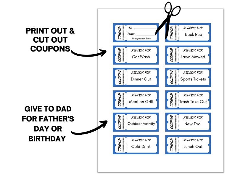 Father's Day Coupons, Father's Day Printable Craft and Gifts From Kids ...