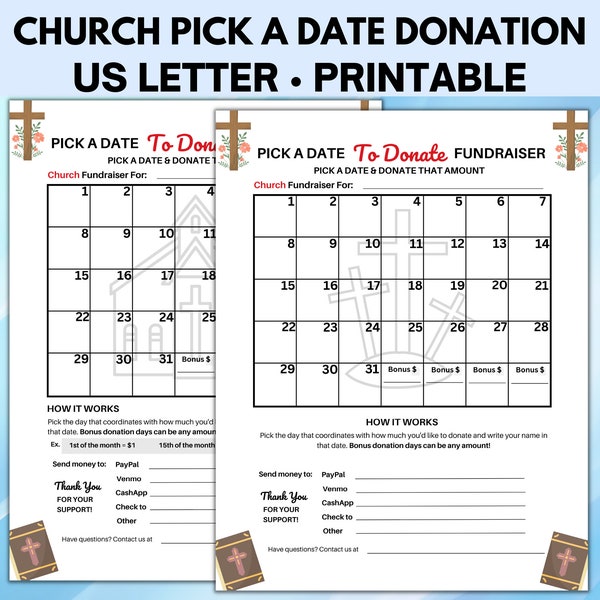 Pick a Date to Donate Fundraiser - Etsy