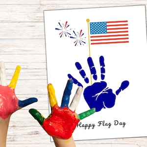 Flag Day Handprint Art for Kids and Toddlers, Handprint Craft for Flag ...