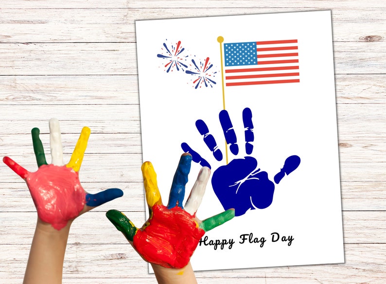 Flag Day Handprint Art for Kids and Toddlers, Handprint Craft for Flag ...