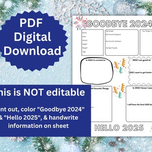 New Year's Resolution and End of Year Reflection for Kids, 2024 Year in ...