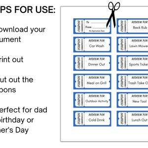 Father's Day Coupons, Father's Day Printable Craft and Gifts From Kids ...