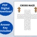 Cross Maze Printable, Lent Mazes and Games, Sunday School Games, Bible ...