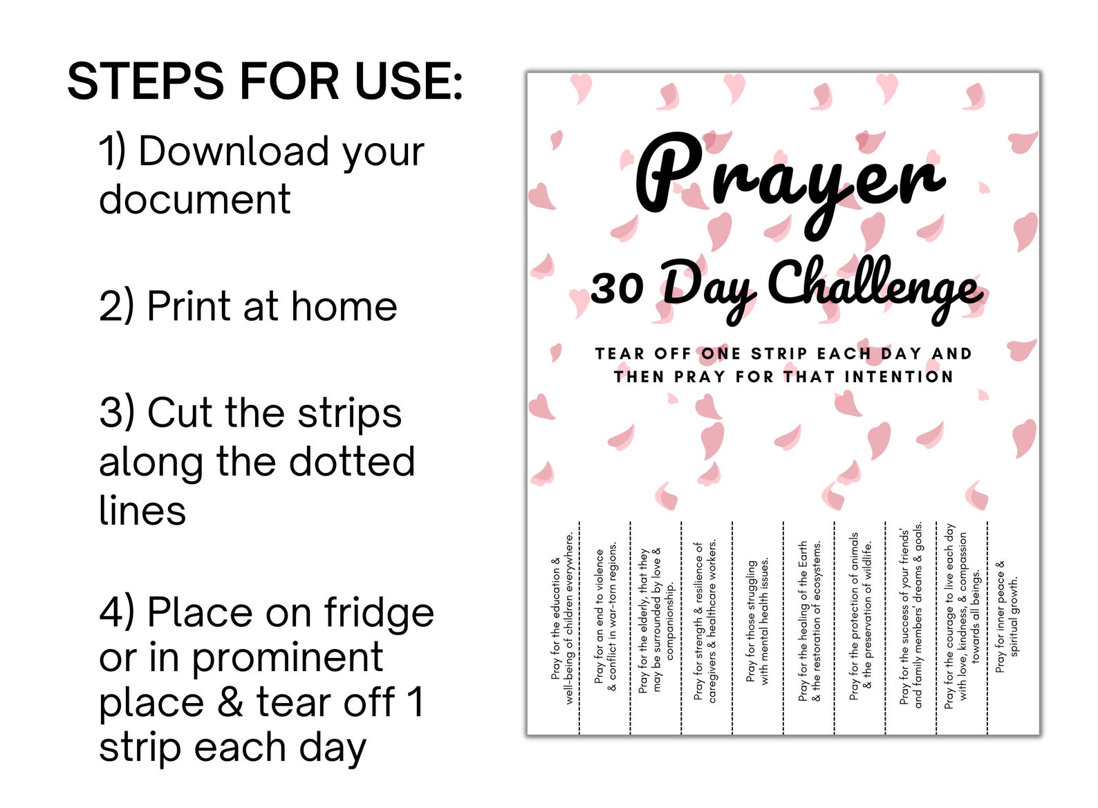 30 Day Christian Prayer Challenge, Printable Prayer Request Cards ...
