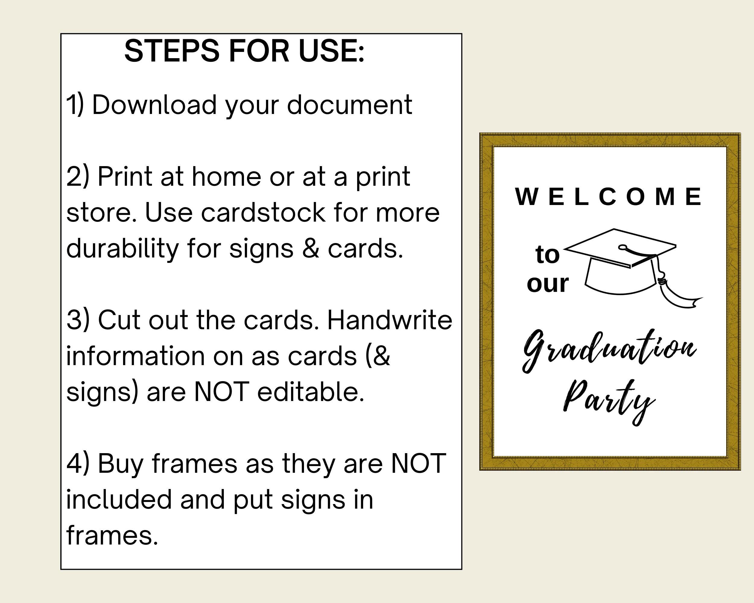 Graduation Party Sign Bundle Printable, Graduation Party Welcome Sign ...