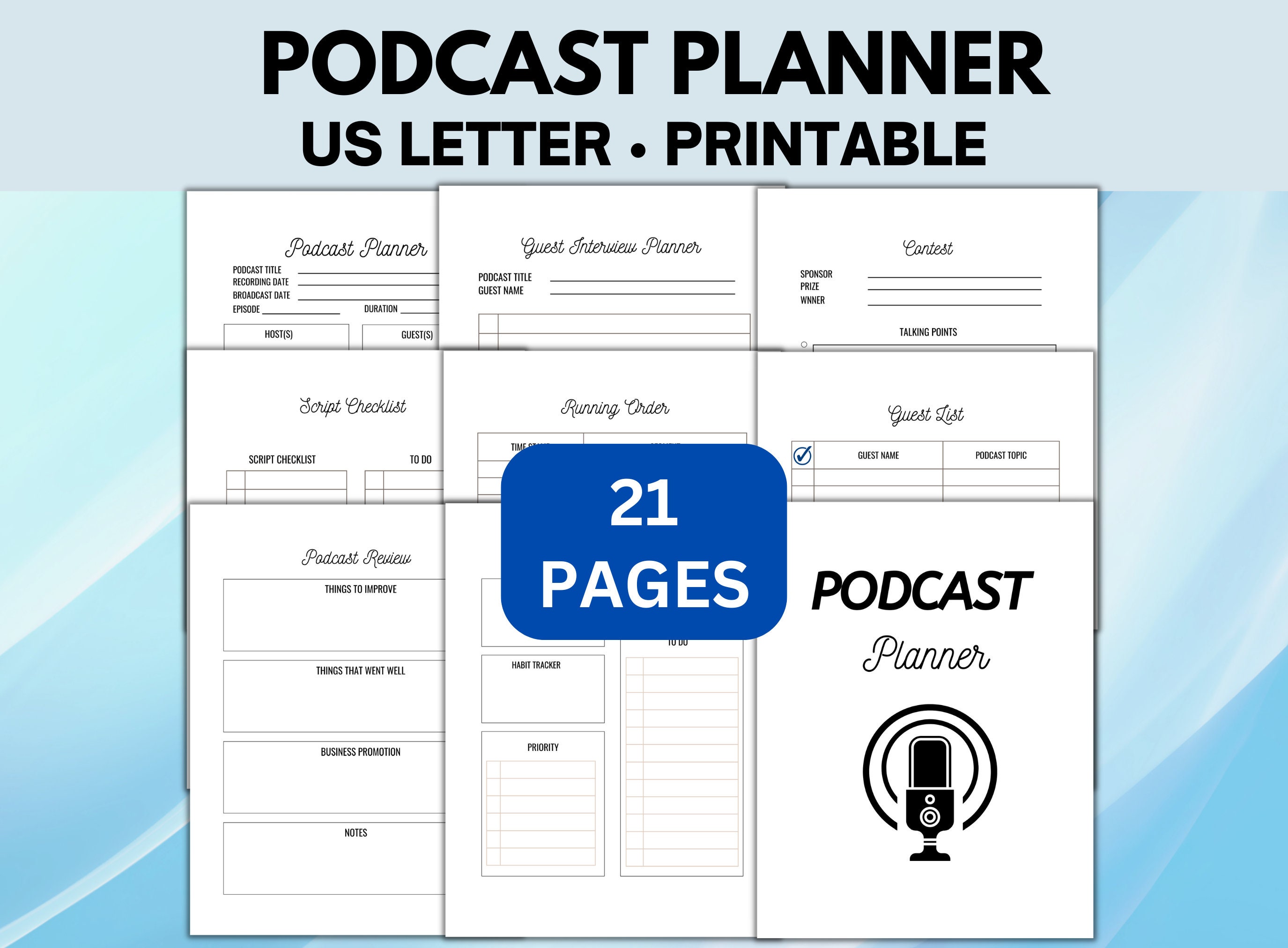 Podcast Planner Launch Kit, Podcast Checklist Business Plan, Video ...