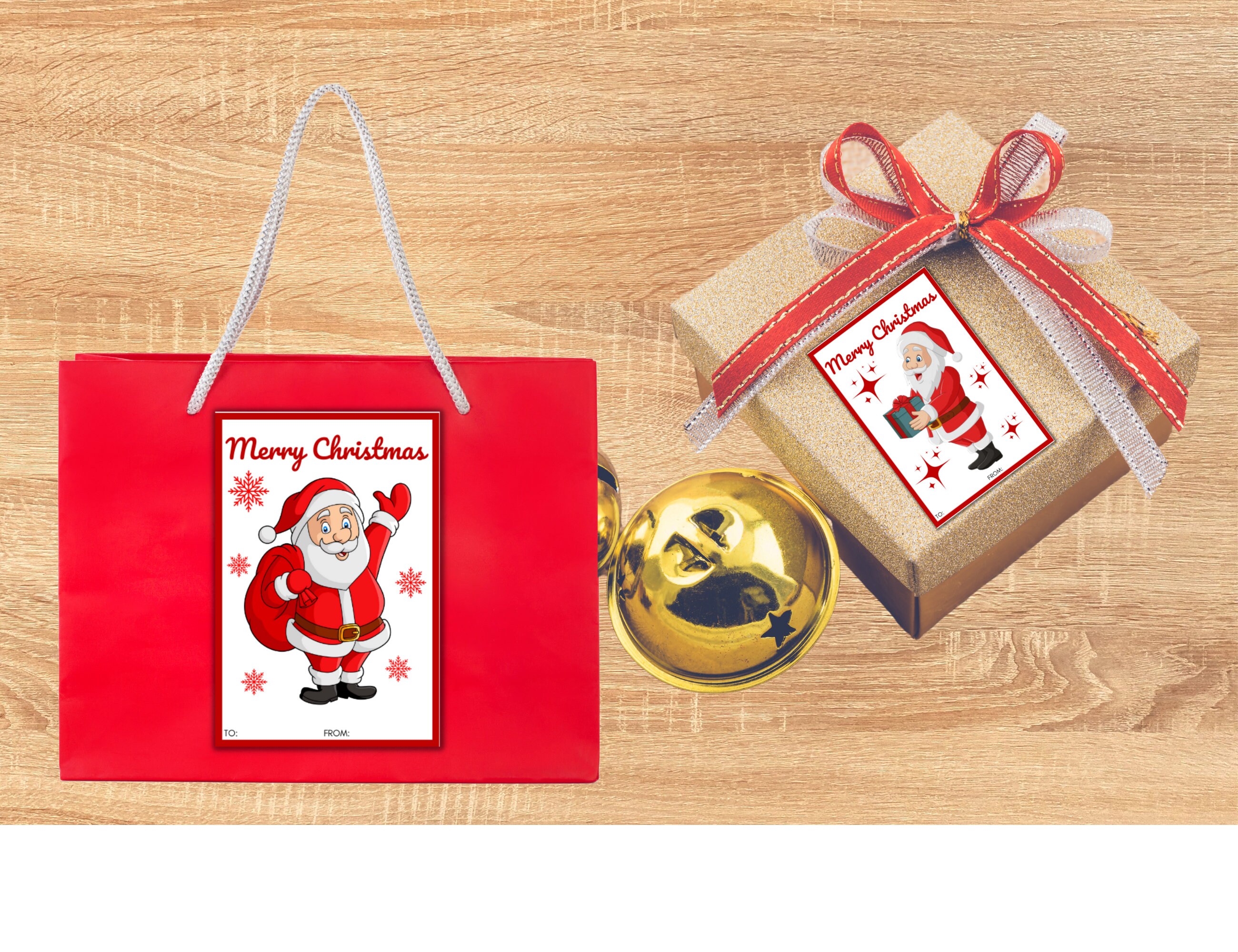 Santa Gift Tags, Printable Christmas Gift Tags, Merry Christmas Tags ...