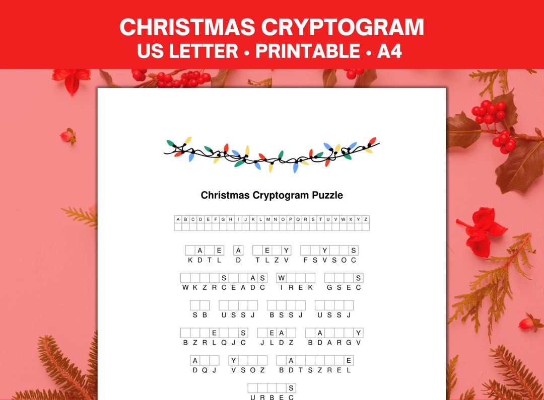 Christmas Cryptogram Game, Printable Christmas Games, Christmas Word ...