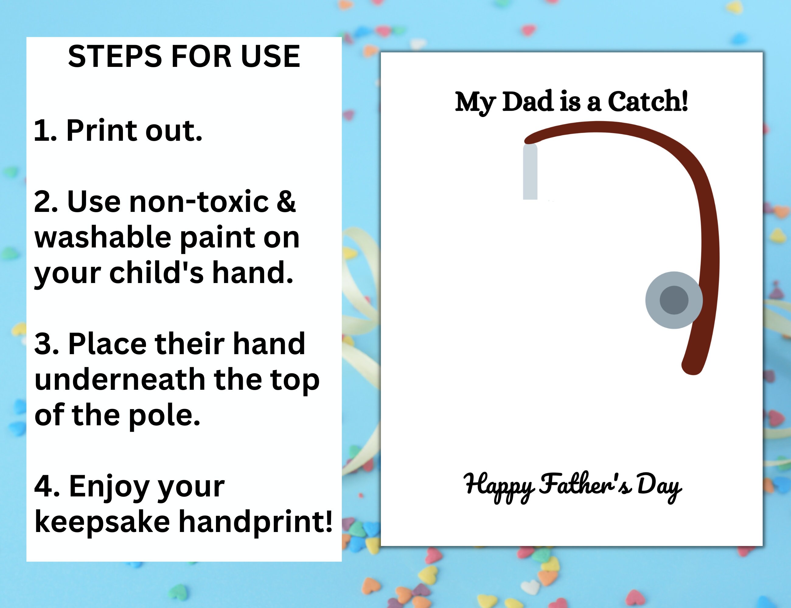 Father's Day Handprint Craft, Father's Day Handprint Printable ...