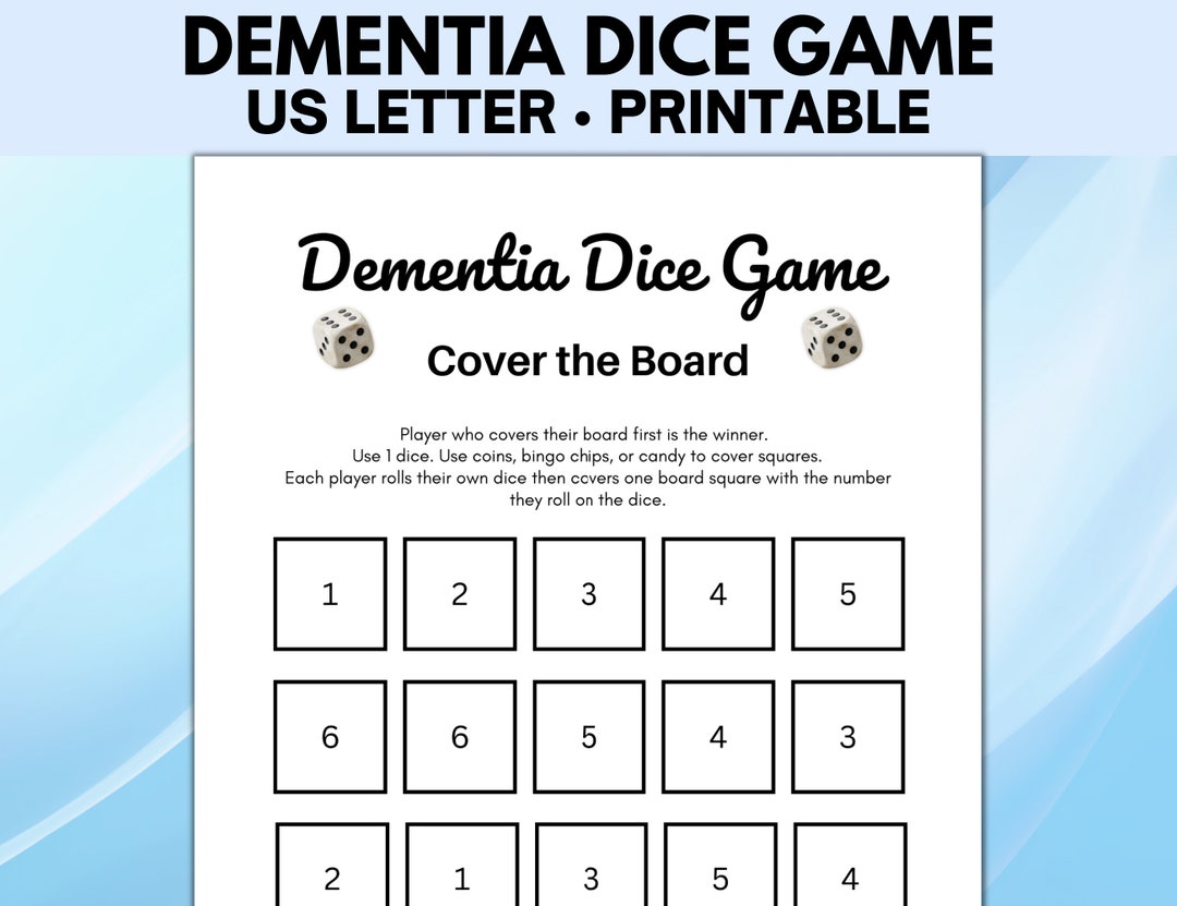 Dementia Dice Game, Candy Dice Game, Dice Game Printable, Ice Breaker ...