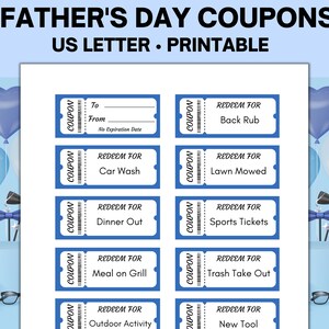Father's Day Coupons, Father's Day Printable Craft and Gifts From Kids ...