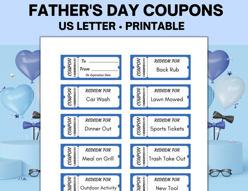 Father's Day Coupons, Father's Day Printable Craft and Gifts From Kids ...