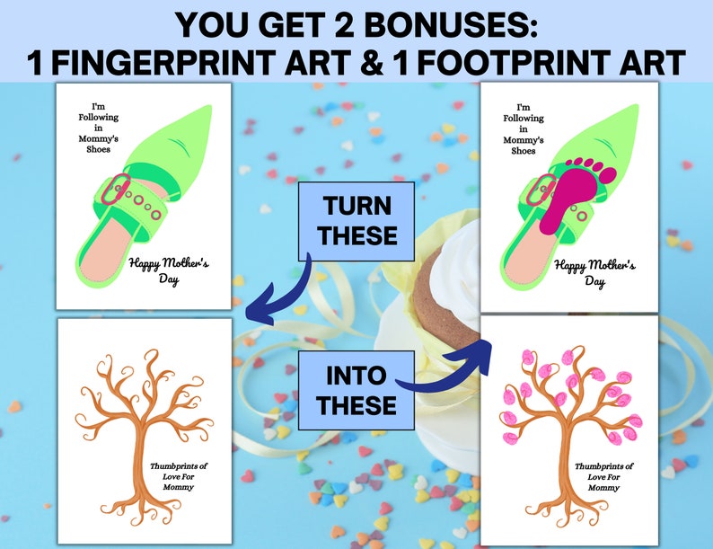 Mother's Day Handprint Printable, Fingerprint Art, Handprint Art ...