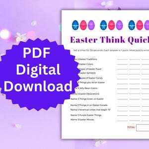 Easter Think Quick Game, Printable Easter Games for Kids and Adults ...