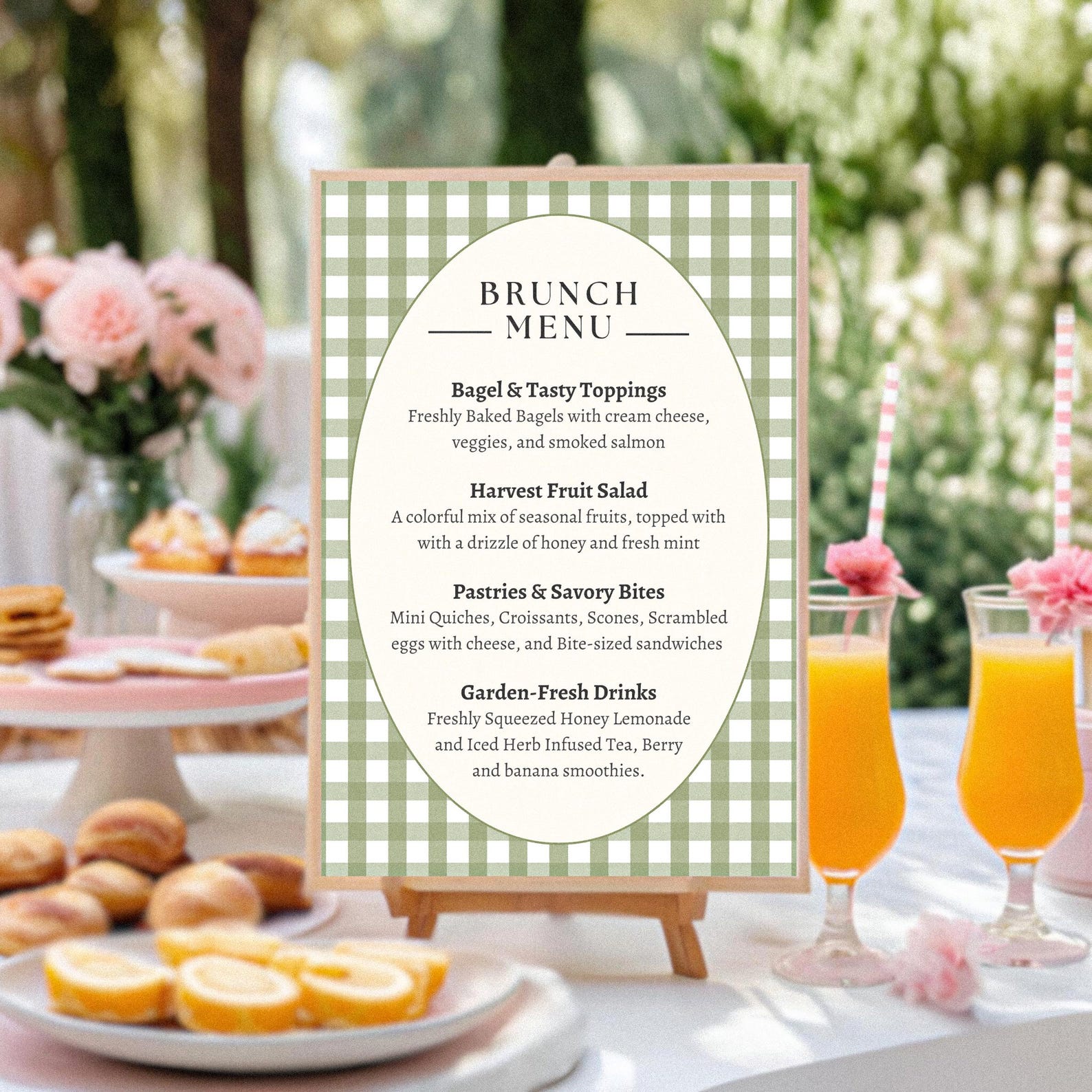 Editable Baby Shower Brunch Menu Template, 5x7 Menu Brunch Sign for ...