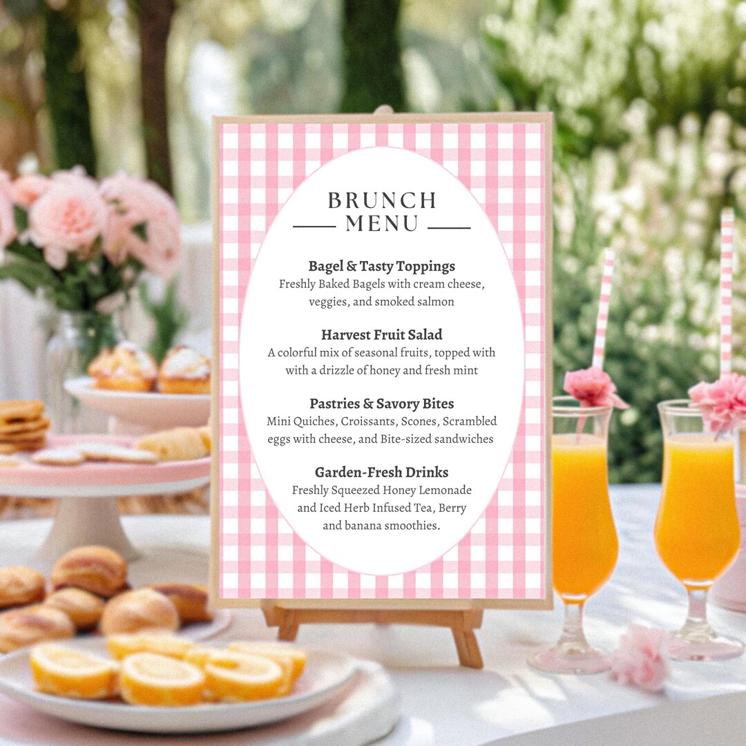 Editable Brunch Menu Template, 5x7 Menu Brunch Sign for Farmer Market ...