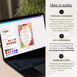 Editable Menu Template for Farmers Market Party, Fresh Produce Theme ...
