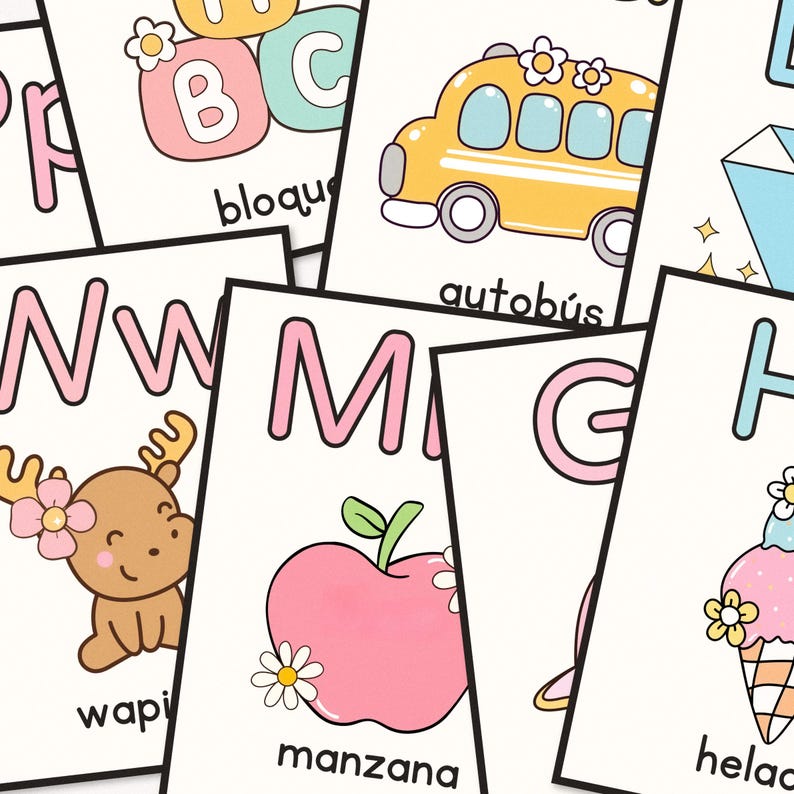 Printable Spanish Alphabet Poster, Alfabeto Español Abecedario Para ...