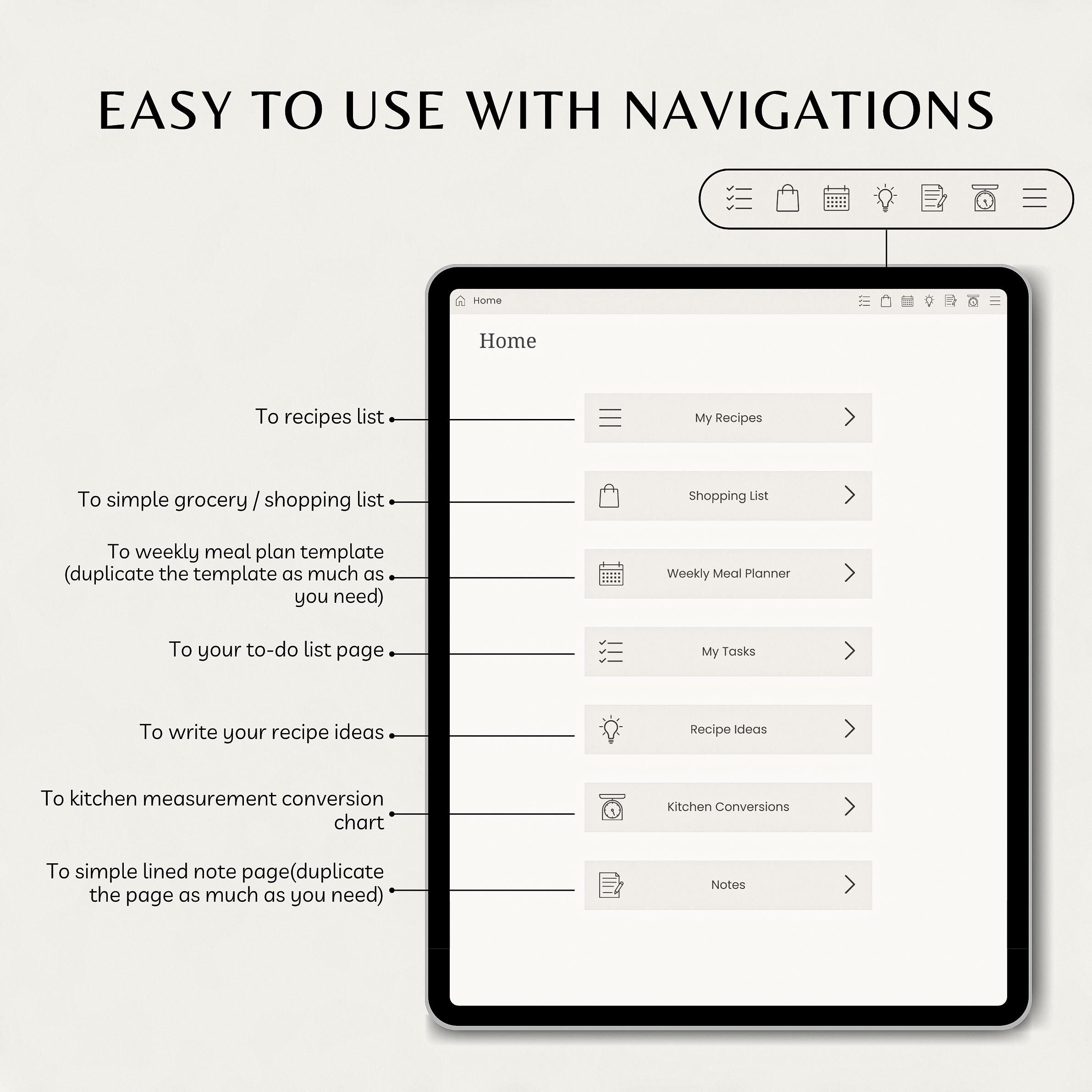 Digital Recipe Book Goodnotes Recipe Planner Recipe Journal Digital ...