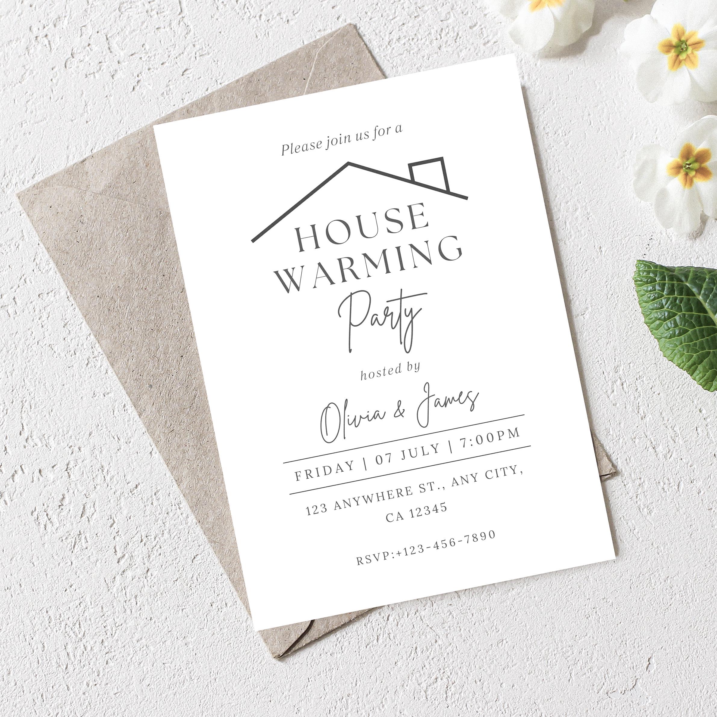Editable Modern Housewarming Party Invitation Template New Home Invite ...