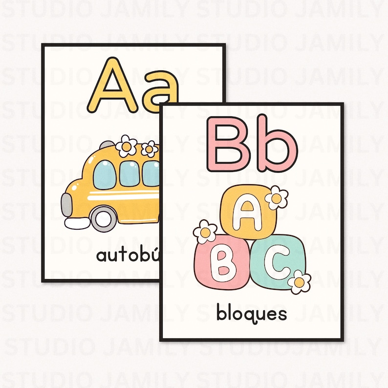 Printable Spanish Alphabet Poster, Alfabeto Español Abecedario Para ...