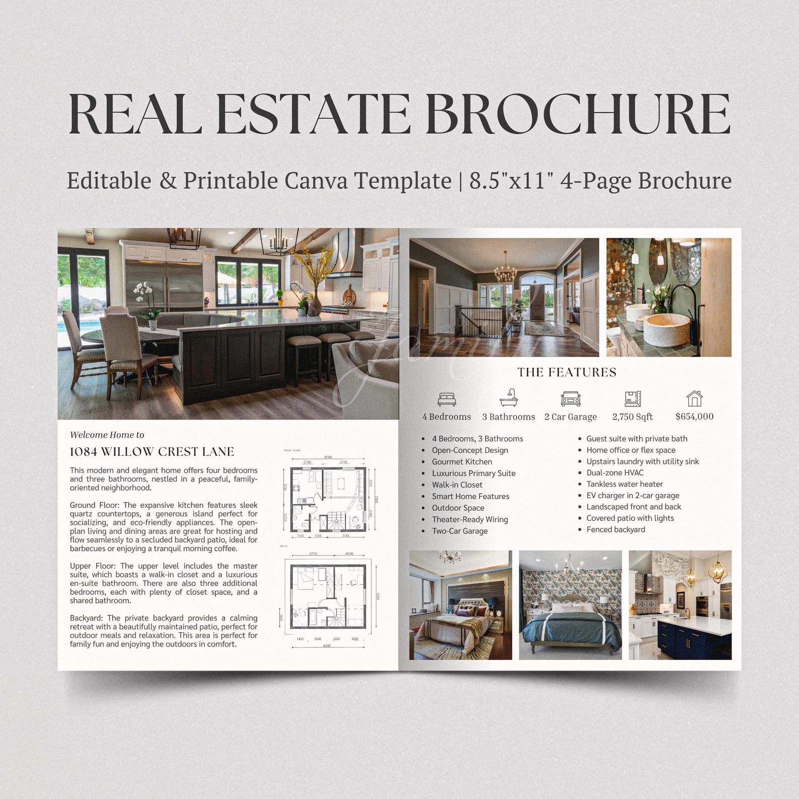 Editable Real Estate Brochure Template for Realtors, Home Owners ...