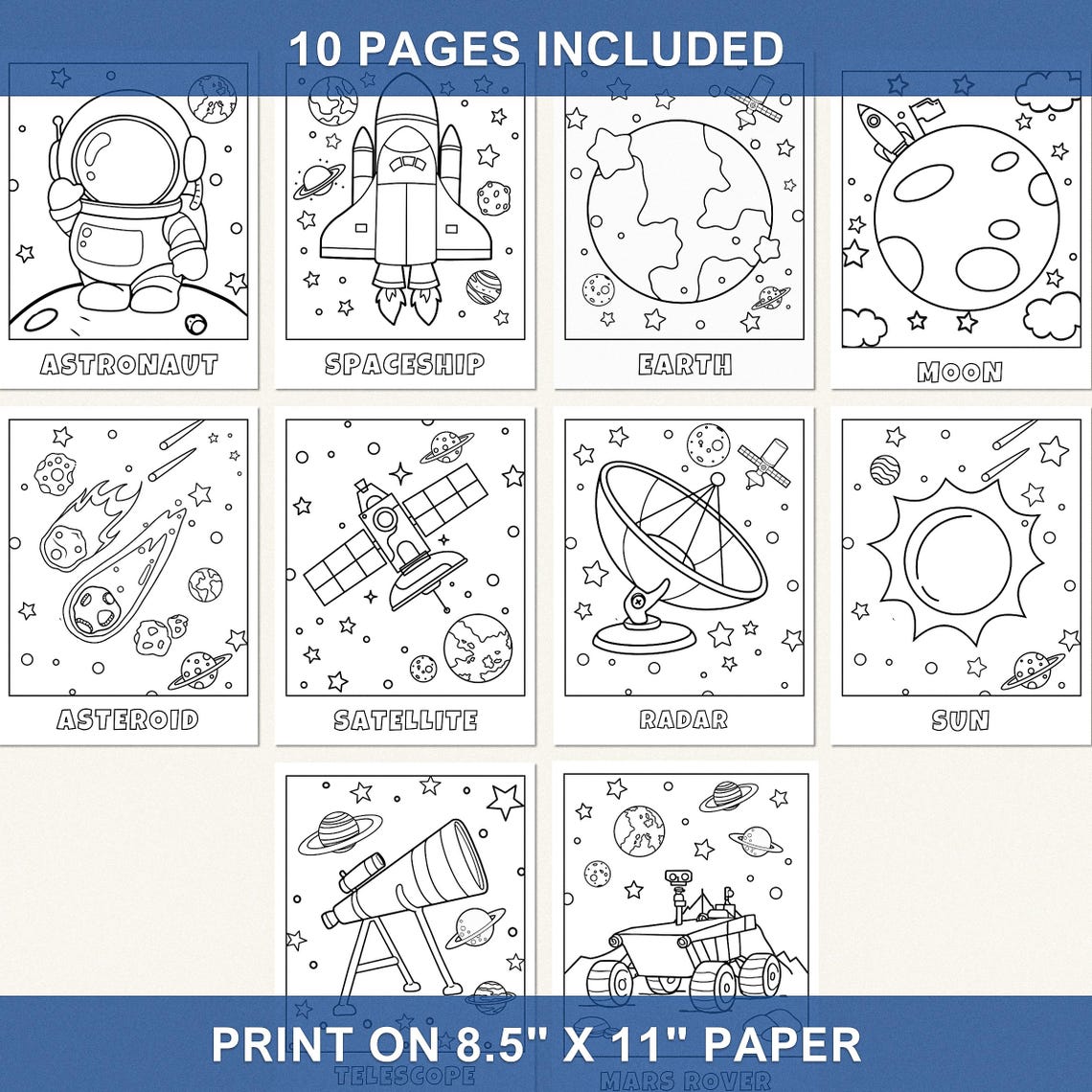 Printable Kids Outer Space Coloring Pages for Kids Space Activities for ...