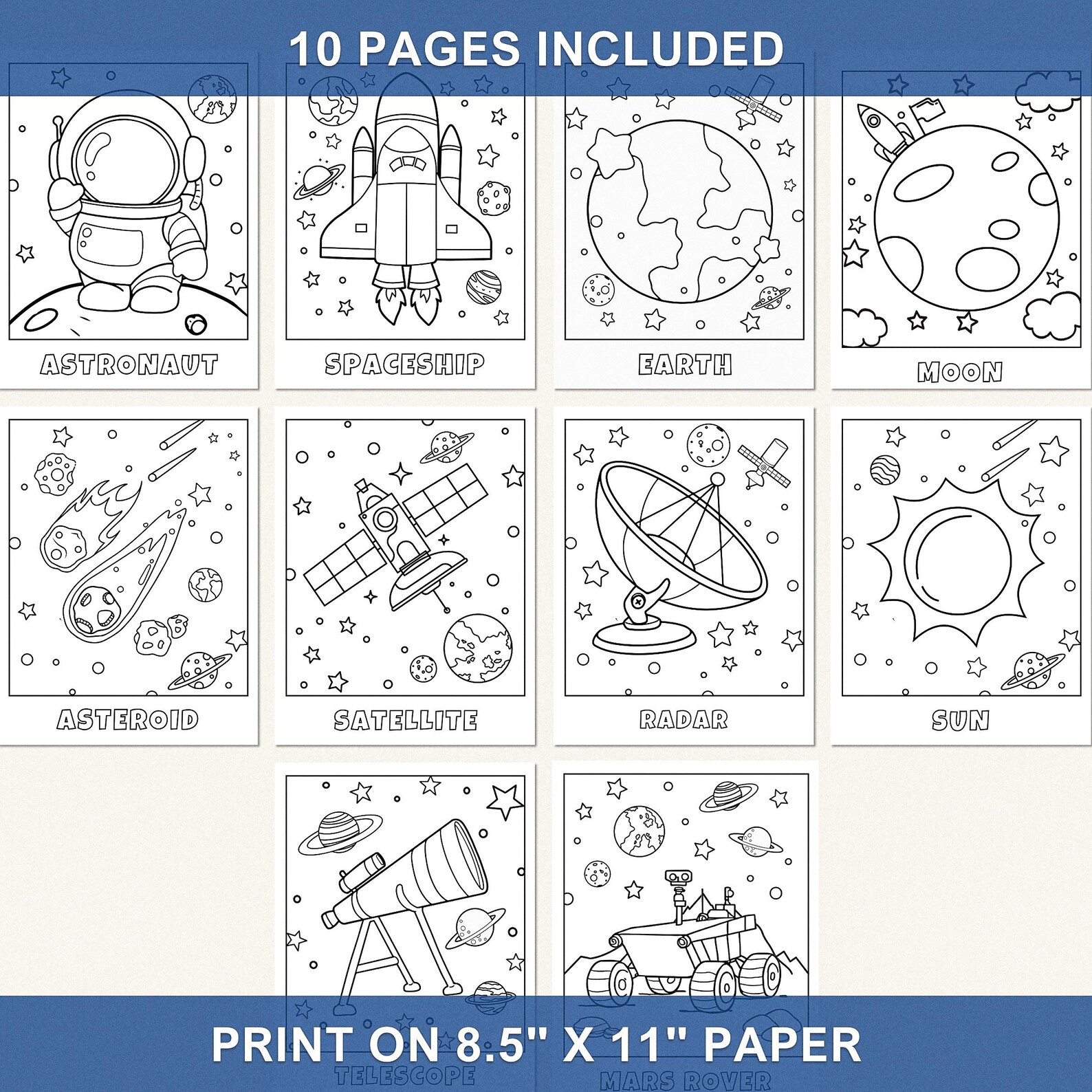 Printable Kids Outer Space Coloring Pages for Kids Space Activities for ...