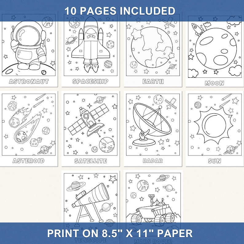Printable Kids Outer Space Coloring Pages for Kids Space Activities for ...