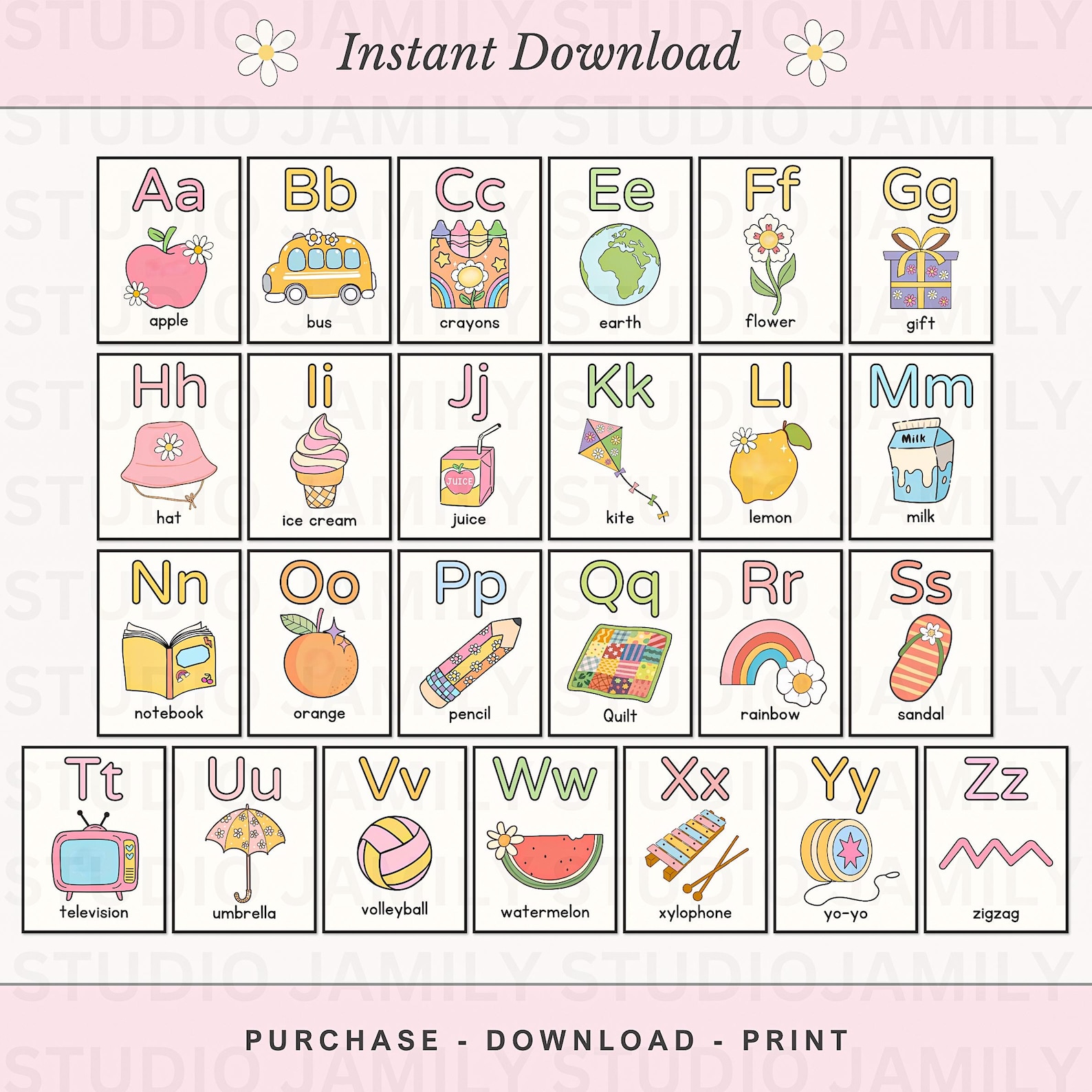 Printable Alphabet Poster Classroom Posters Preschool Printable ...