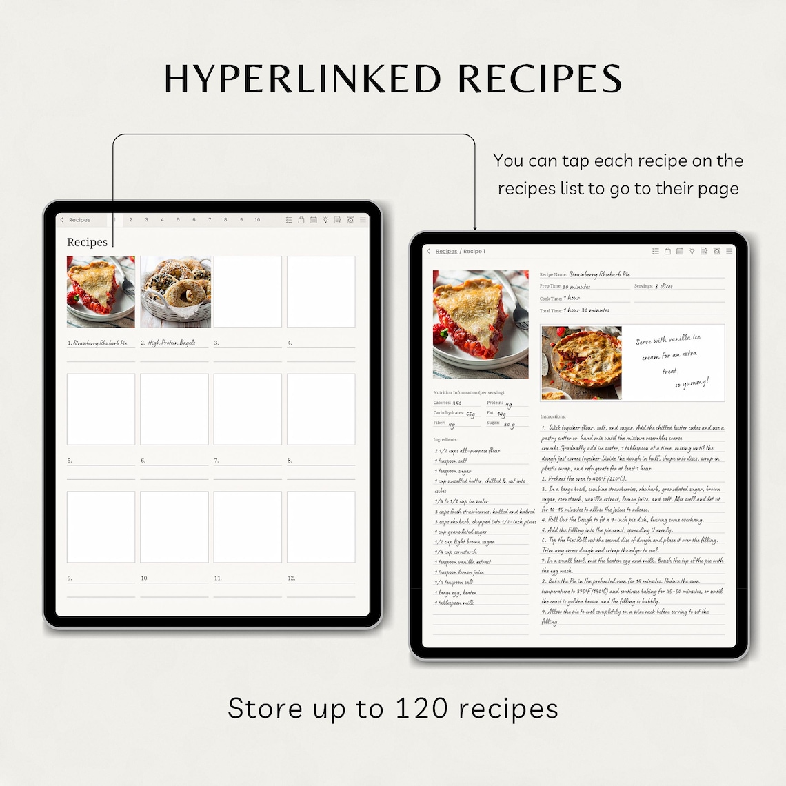 Digital Recipe Book Goodnotes Recipe Planner Recipe Journal Digital ...