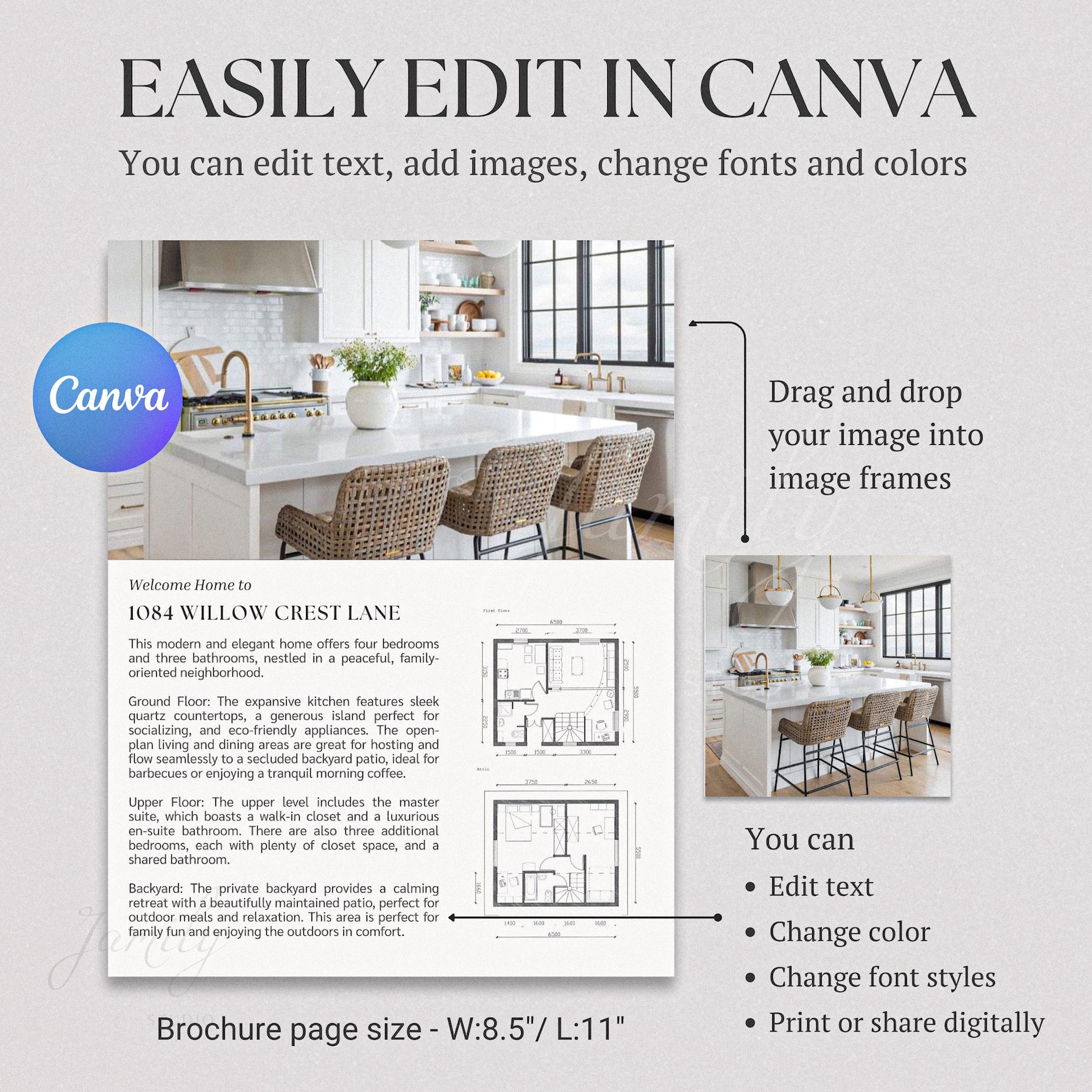 Editable Real Estate Brochure Template for Realtors, Home Owners ...