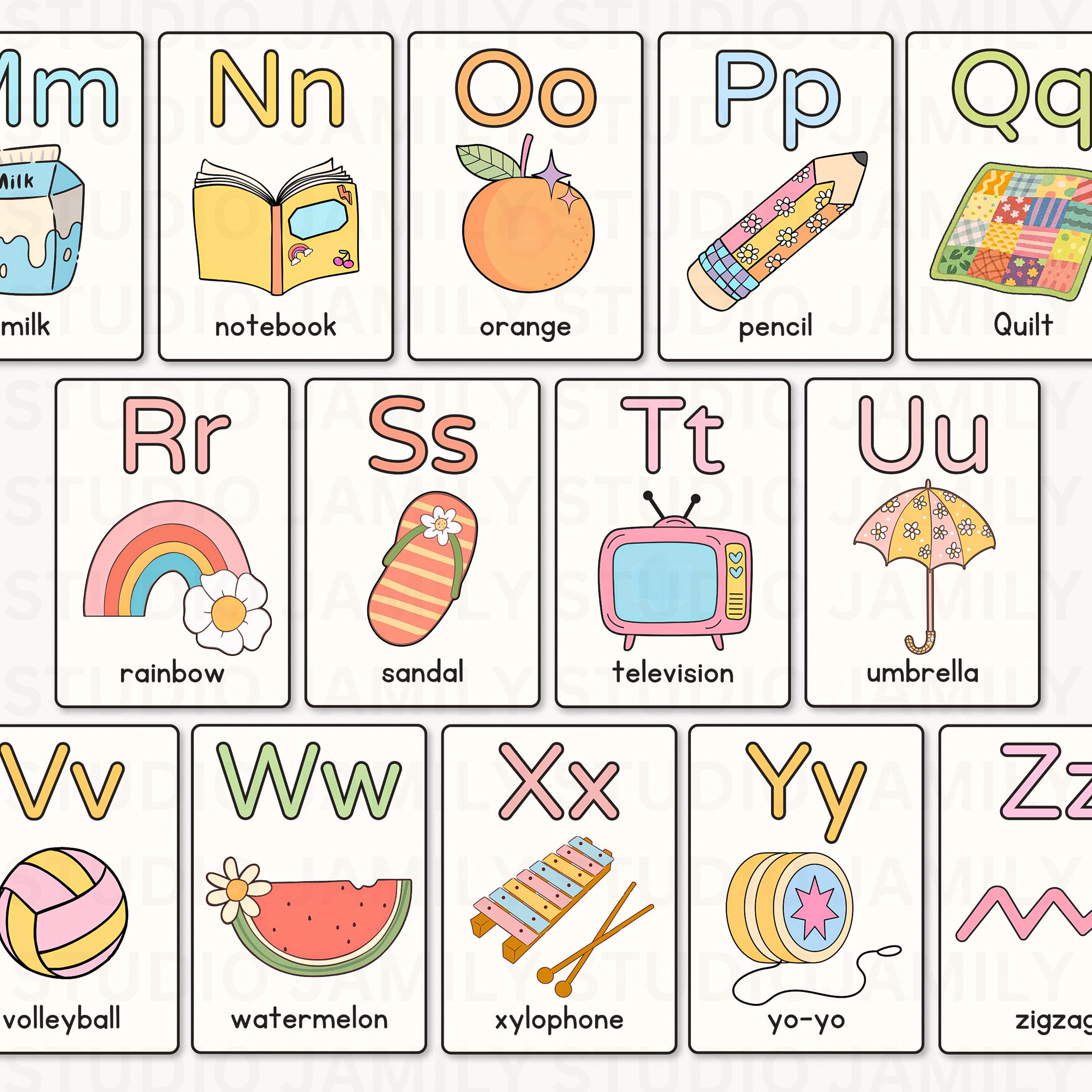 Printable Alphabet Flash Cards for Kids Educational Activity ...