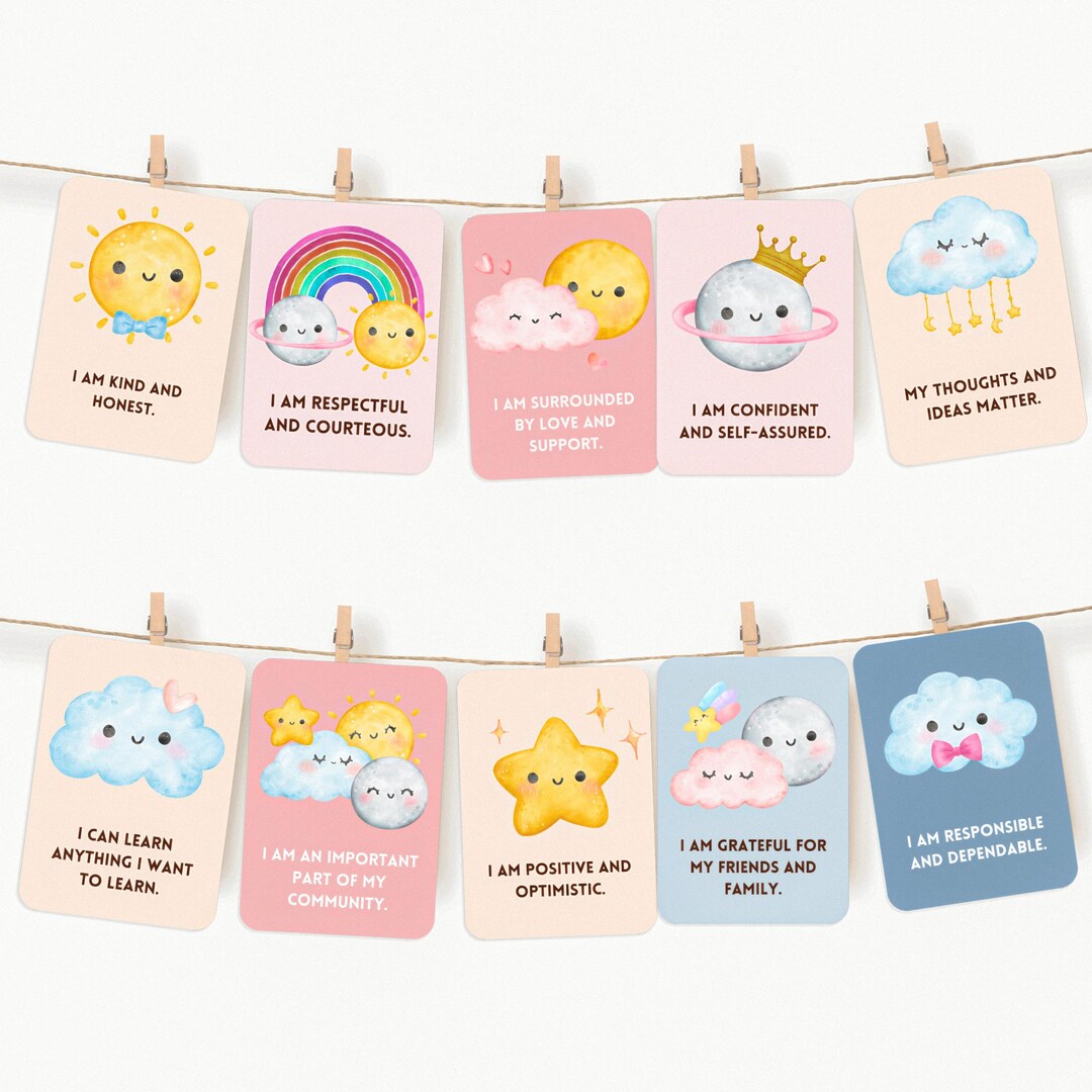 Printable Kids Affirmation Cards for Kids Positive Affirmations Toddler ...