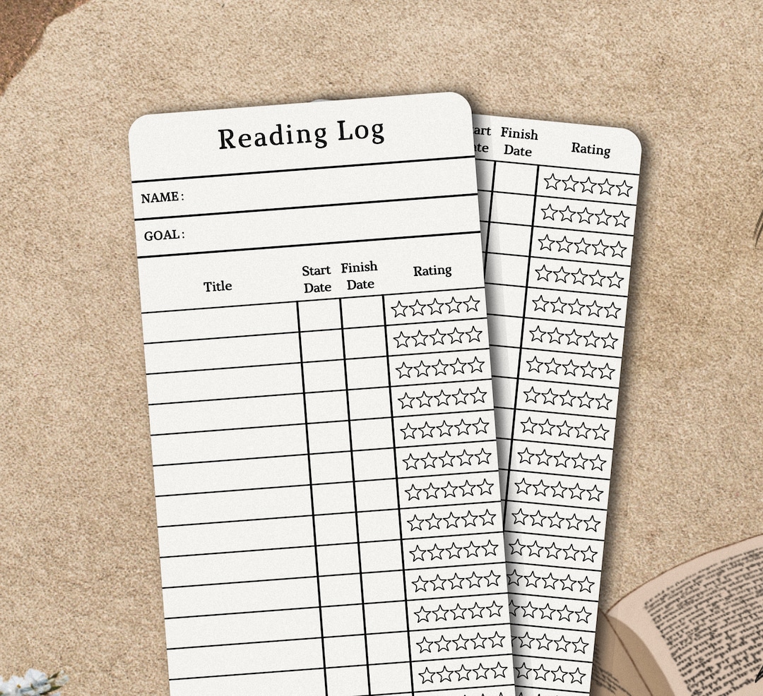 Printable Reading Log Bookmark, 2024 Book Log, Monthly Reading Journal ...