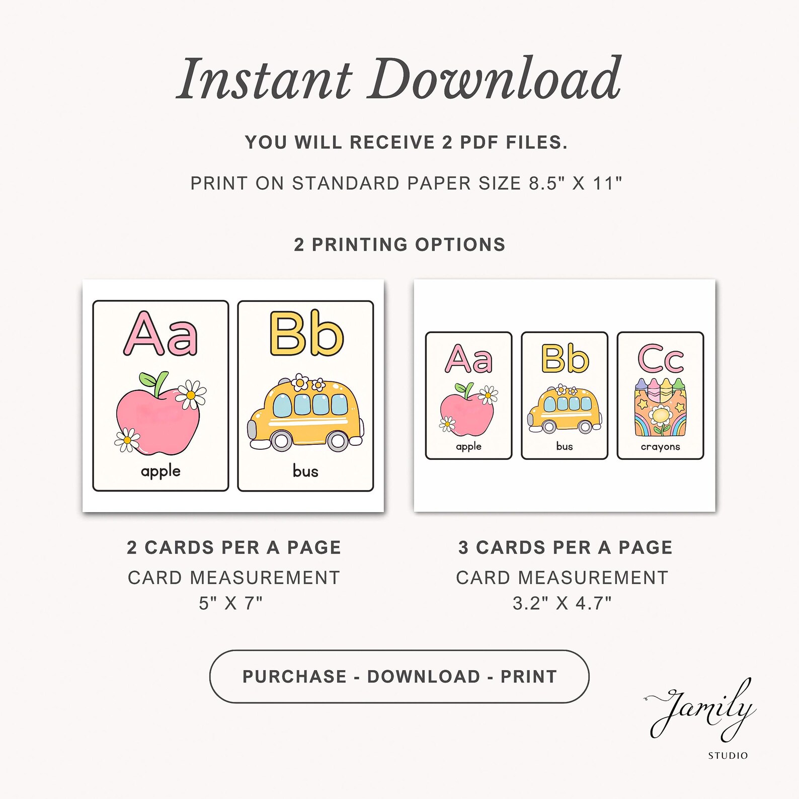 Printable Alphabet Flash Cards for Kids Educational Activity ...