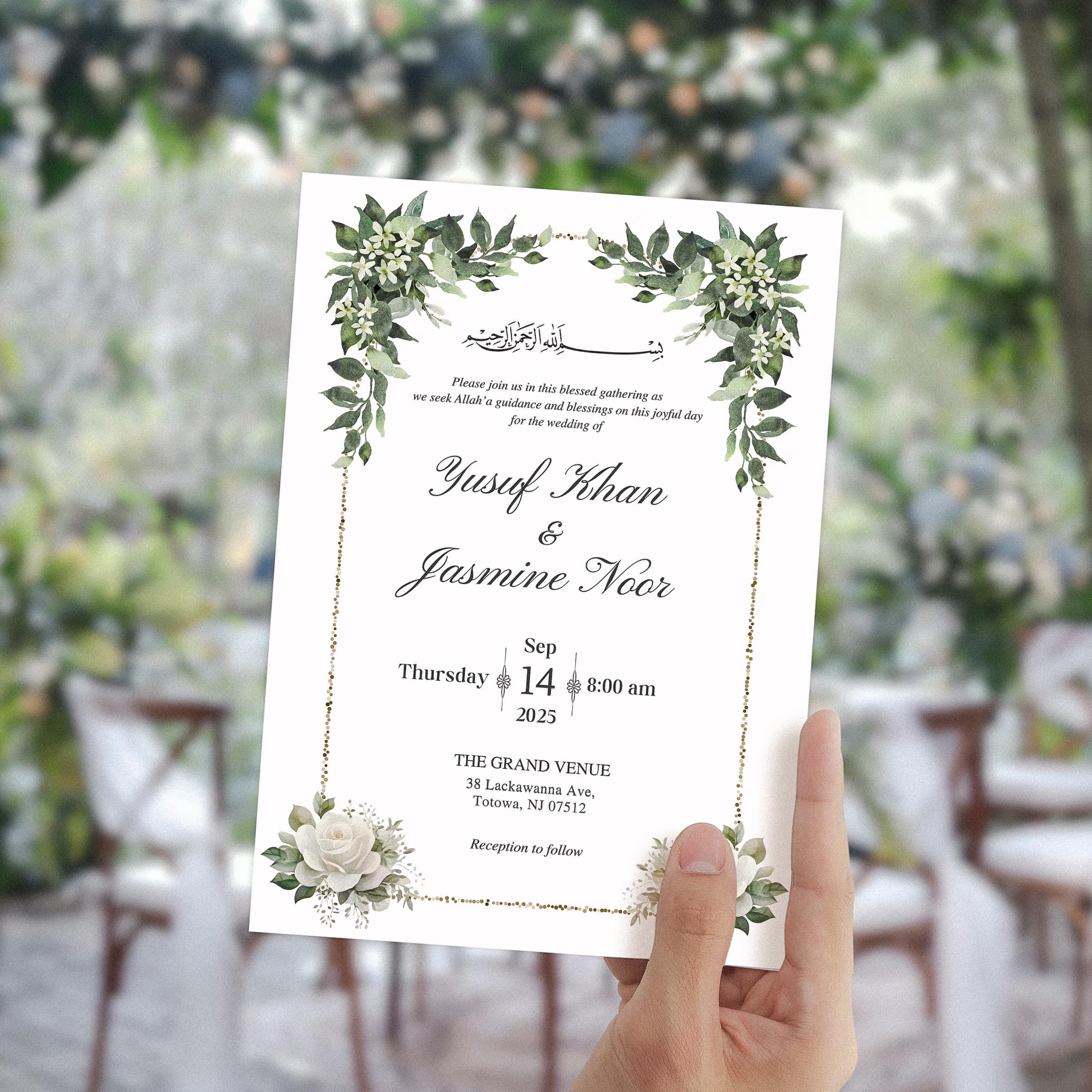 Editable Nikkah Invitation Canva Template Simple Nikkah Minimalist ...
