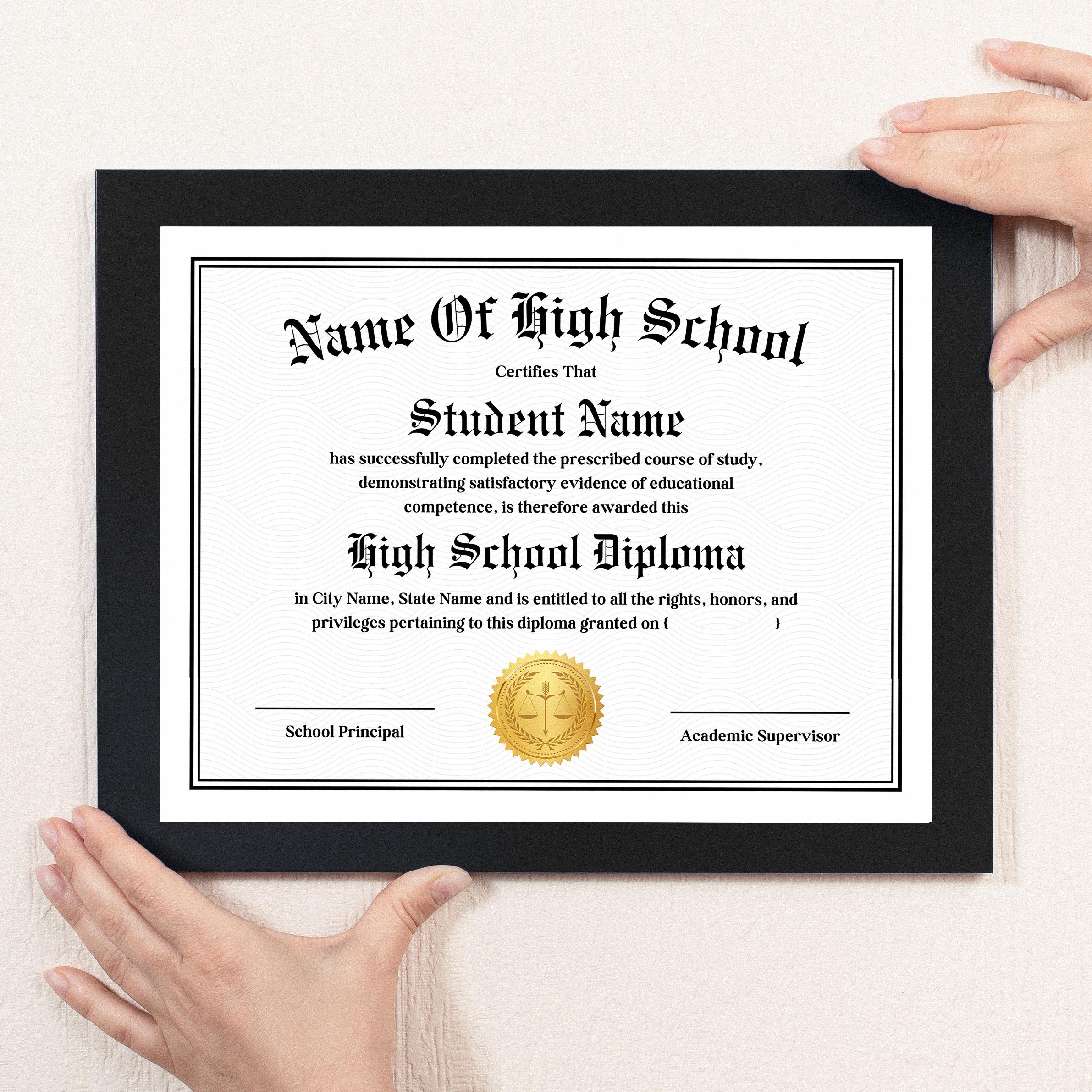 Editable & Printable High School Diploma Certificate Template | GED ...