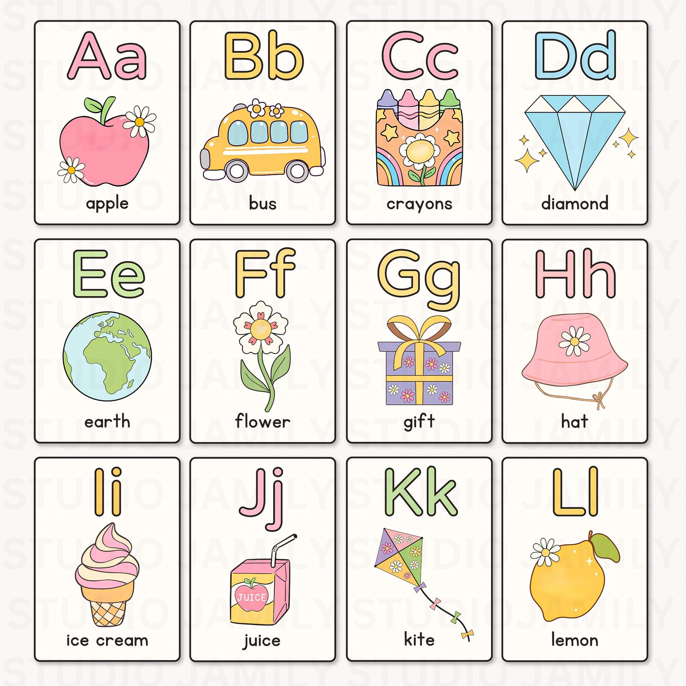 Printable Alphabet Flash Cards for Kids Educational Activity ...