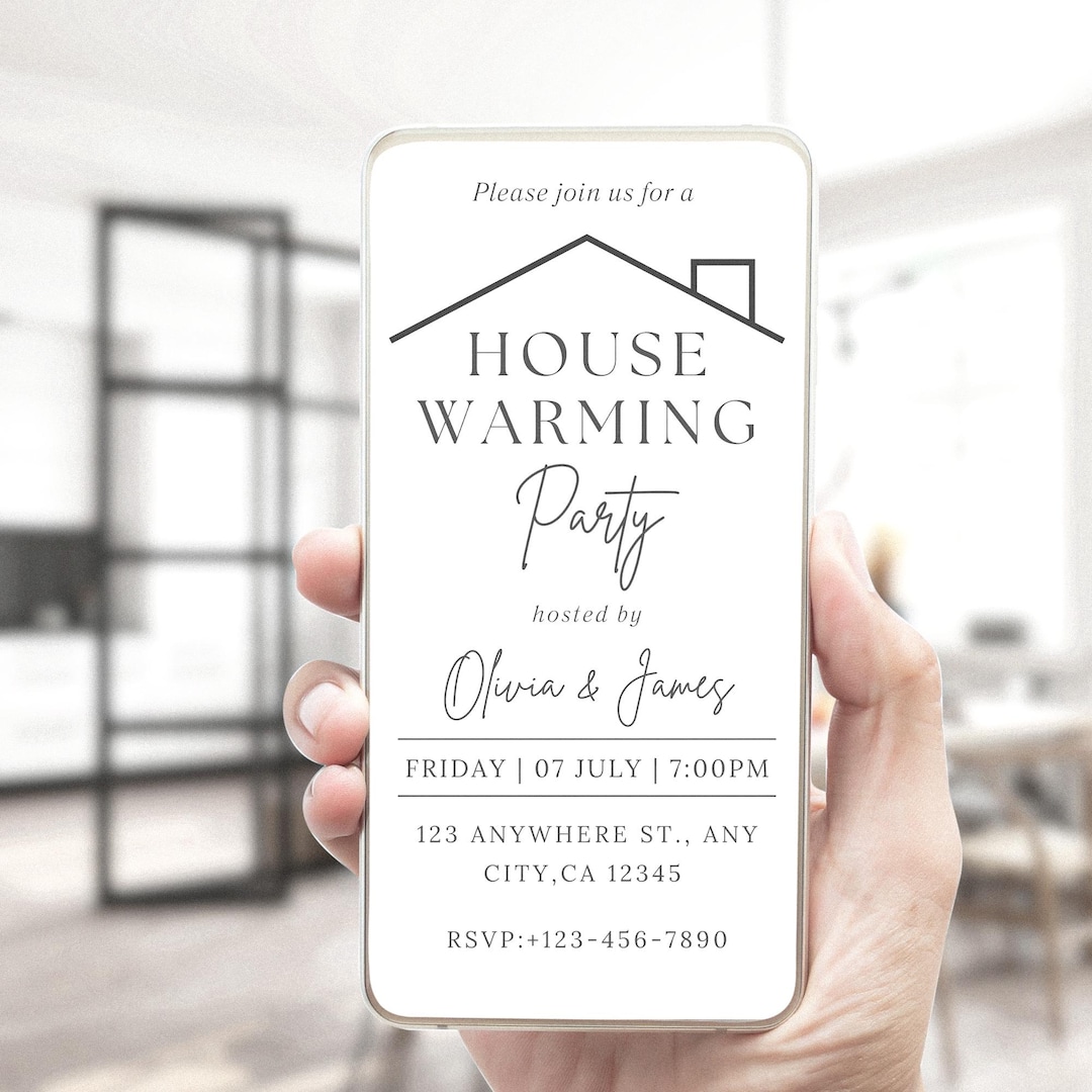 Editable Modern Housewarming Party Invitation Template New Home Invite ...