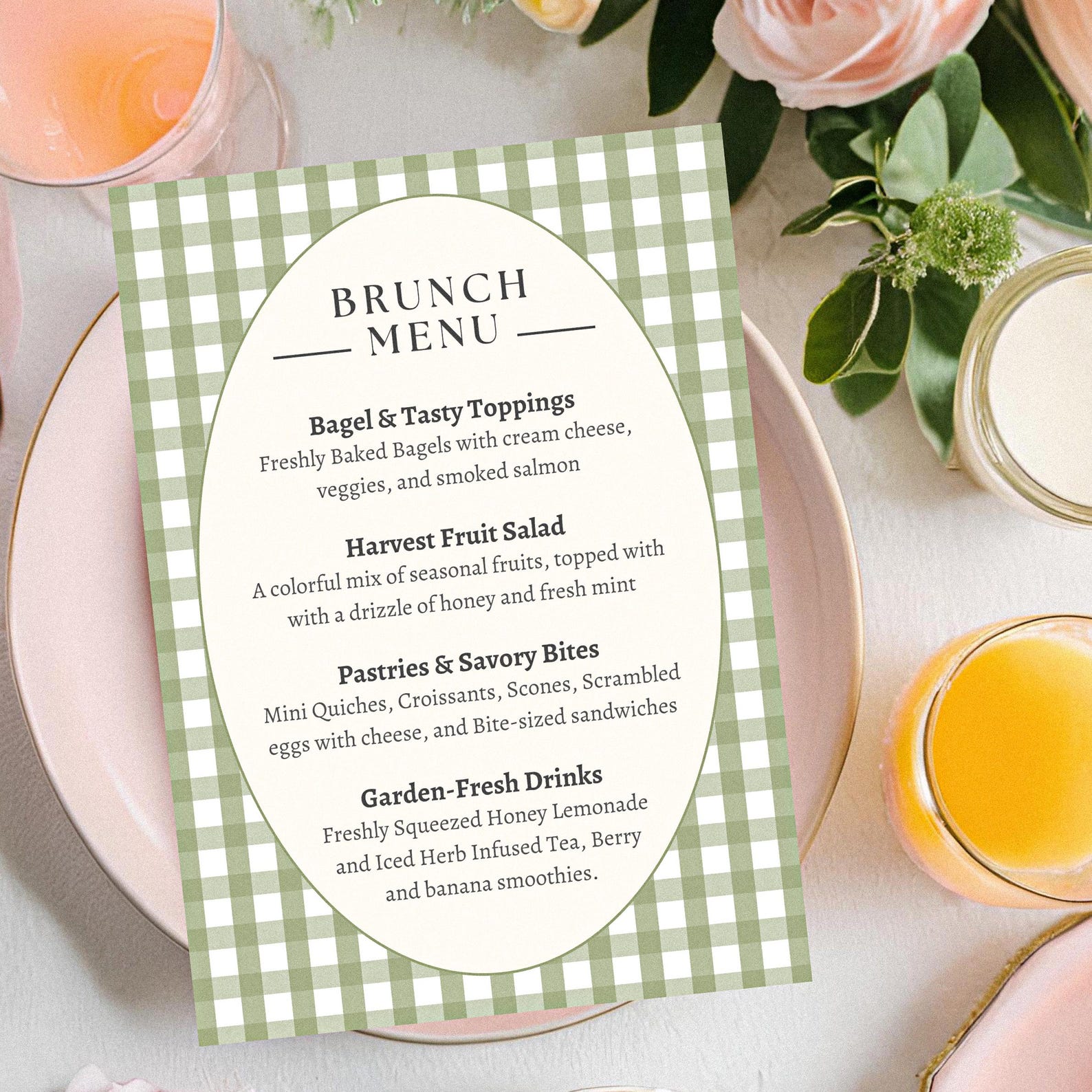 Editable Baby Shower Brunch Menu Template, 5x7 Menu Brunch Sign for ...