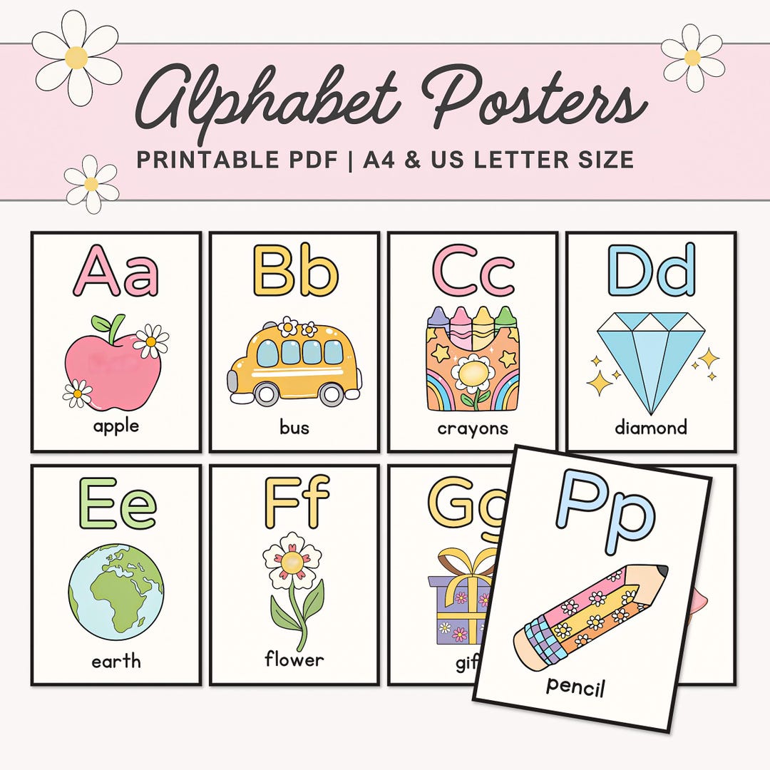 Printable Alphabet Poster Classroom Posters Preschool Printable ...
