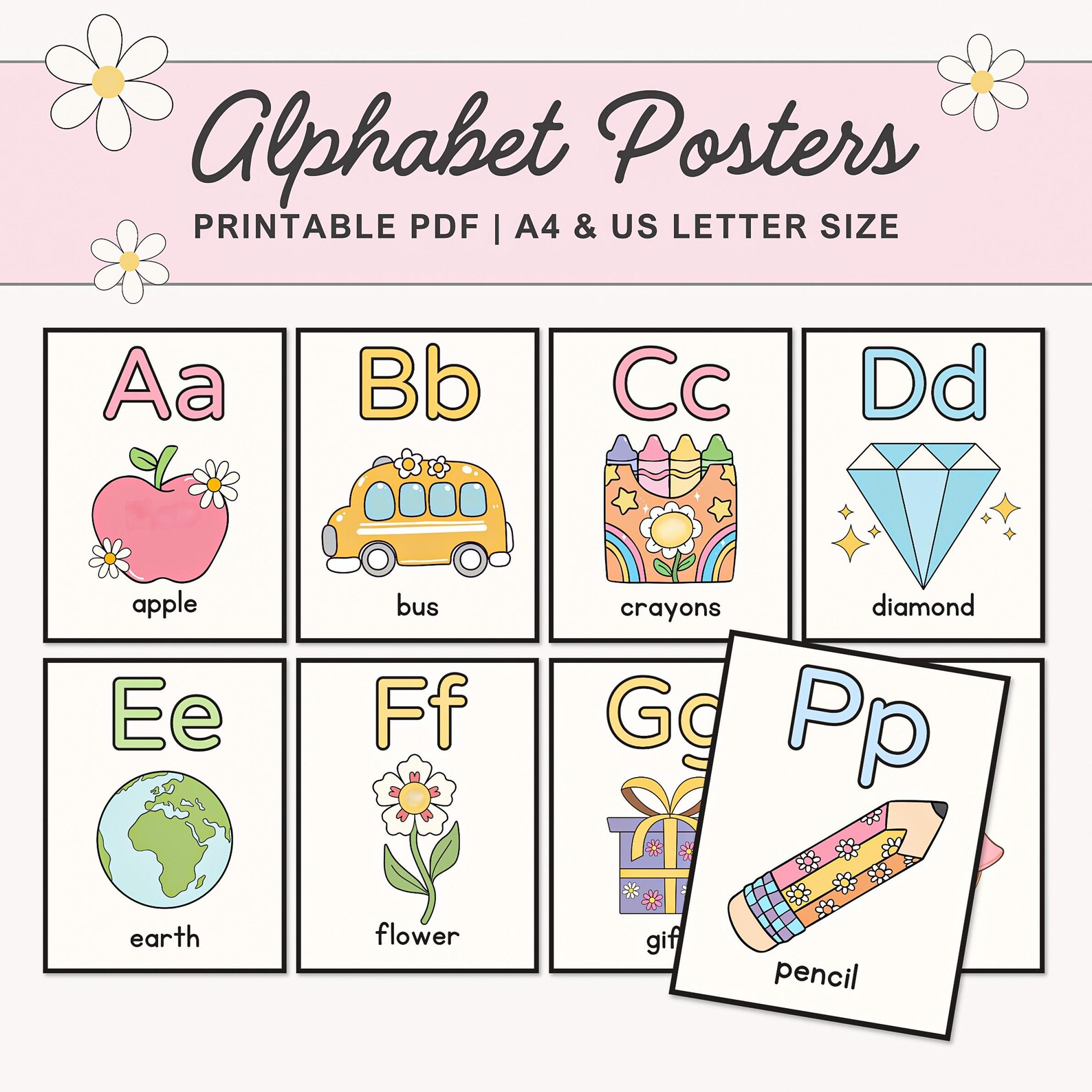 Printable Alphabet Poster Classroom Posters Preschool Printable ...