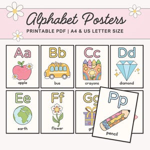 Printable Alphabet Poster Classroom Posters Preschool Printable ...