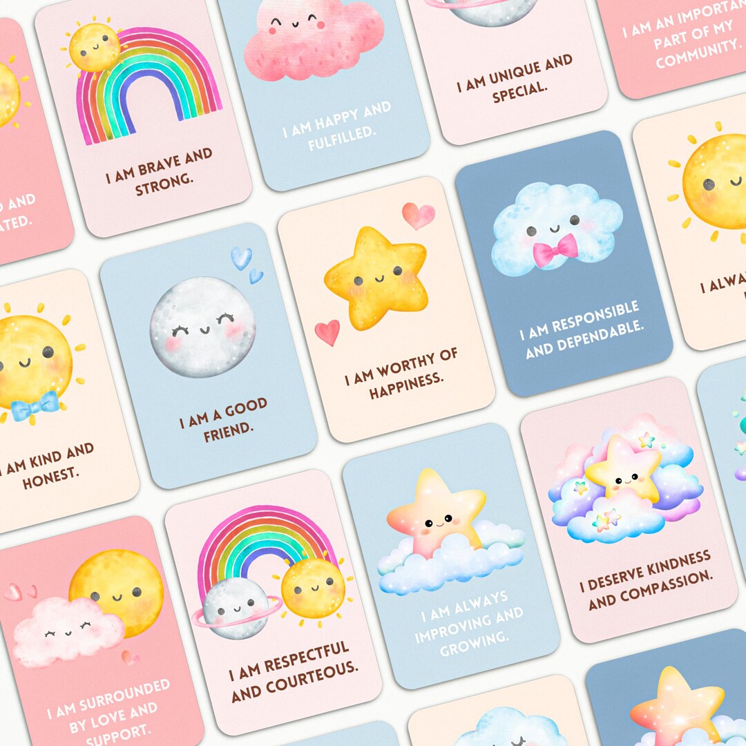 Printable Positive Affirmations Cards for Kids Growth Mindset Kids ...