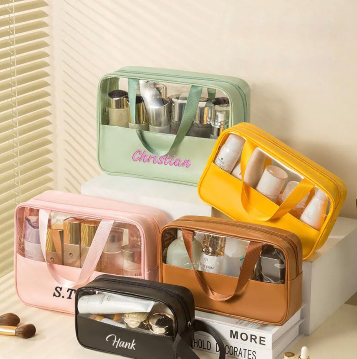 Personalized Toiletry Bag With Custom Embroidery Large Capacity ...