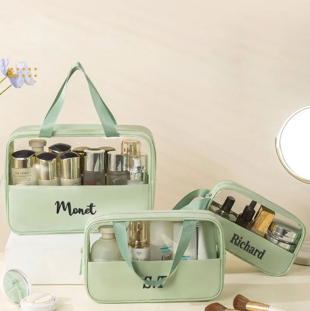 Personalized Toiletry Bag With Custom Embroidery Large Capacity ...